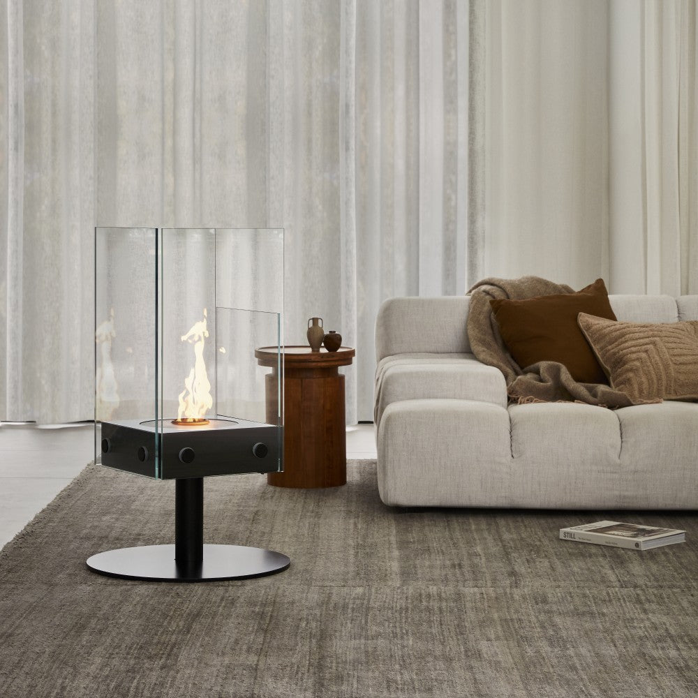 EcoSmart Fire Orbit 26-Inch Ethanol Fireplace in Living Room