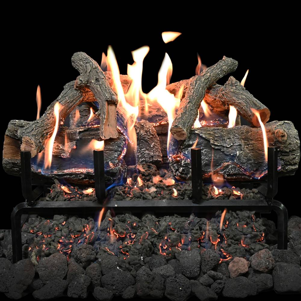 Grand Canyon Lava Burner with Glowfire Vented Gas Log – Modern Blaze