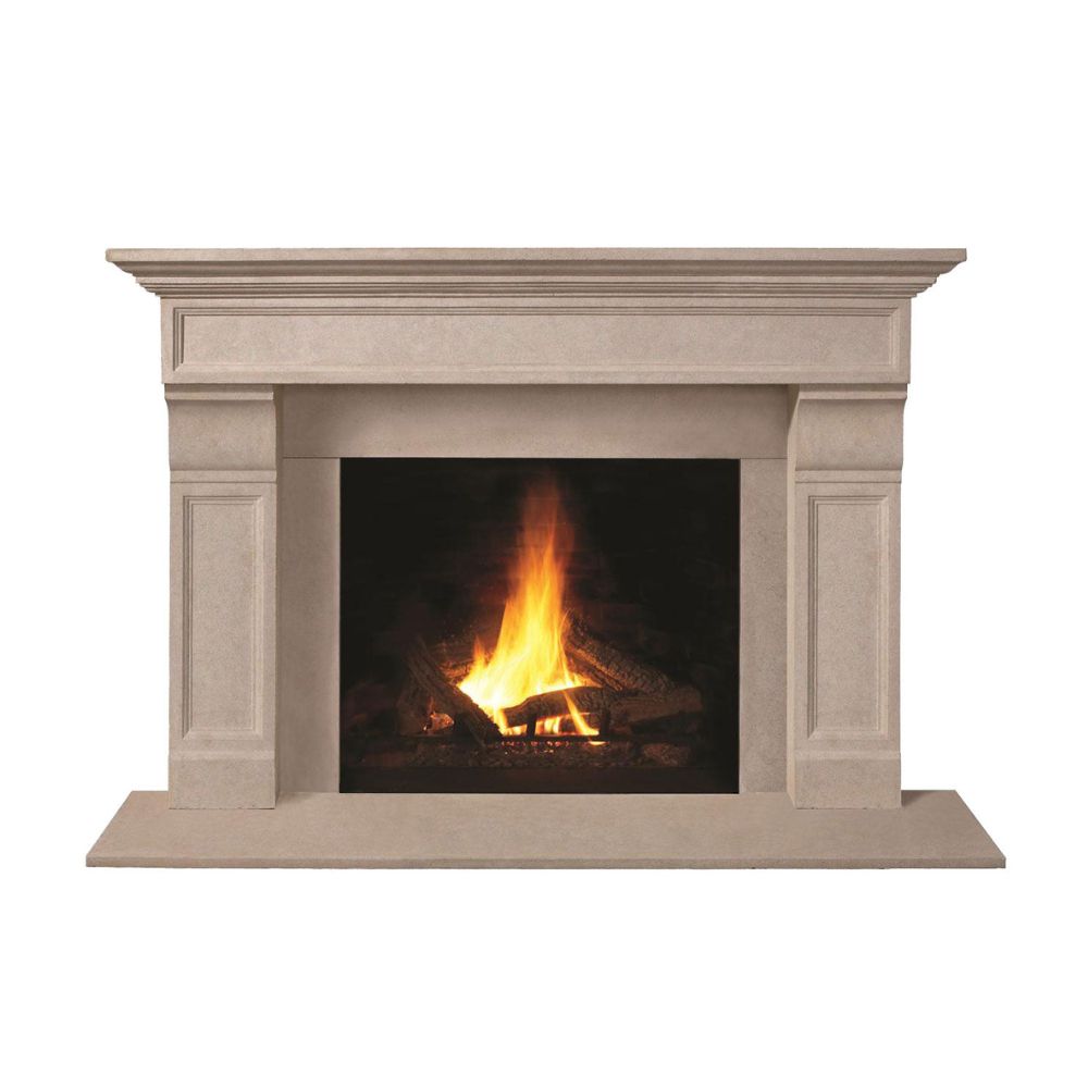 Omega 1111.511 GS Three Piece Cast Stone Mantel – Modern Blaze