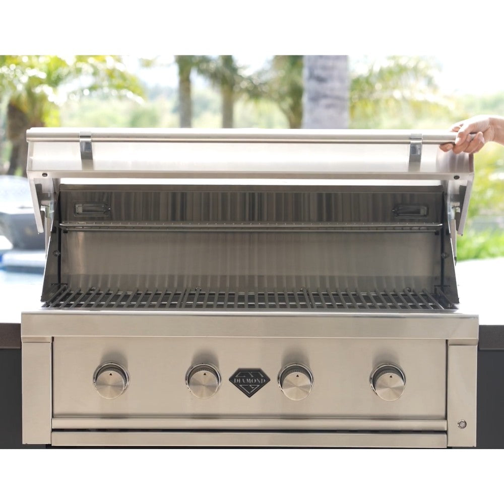 top fires diamond series 36-inch 4-burner natural gas grill built into ...