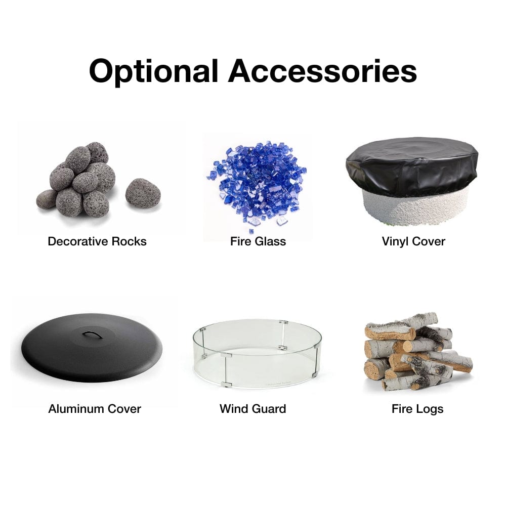 Hpc Round Flat Gas Fire Pit Insert Hilo Ignition — Modern Blaze