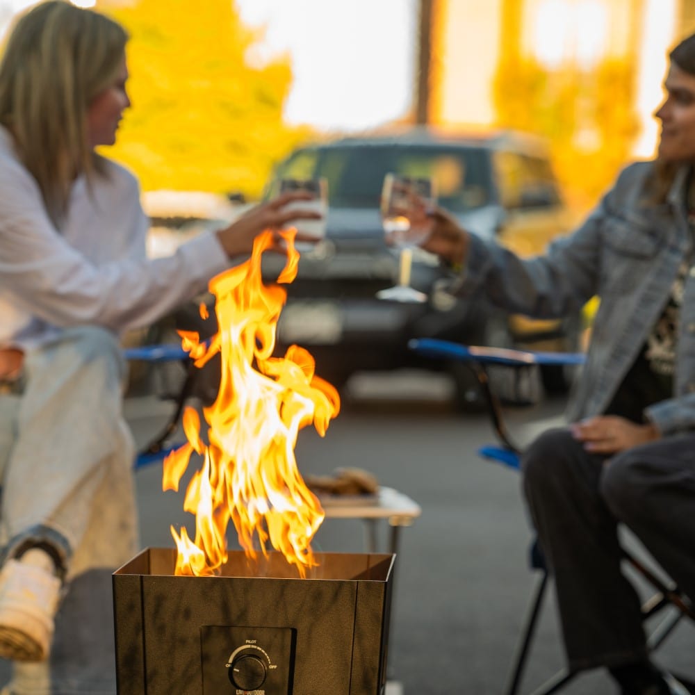 Live Outdoor Firestorm Series I Propane Fire Pit — Modern Blaze