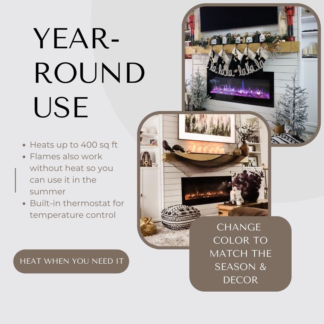 Modern Blaze Recessed / Wall Mounted Electric Fireplace