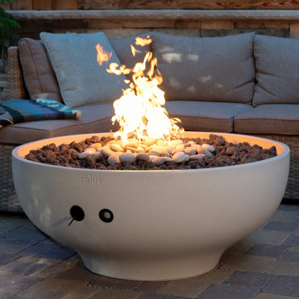 Solus Luna 42-Inch Round UHPC Gas Fire Pit — Modern Blaze