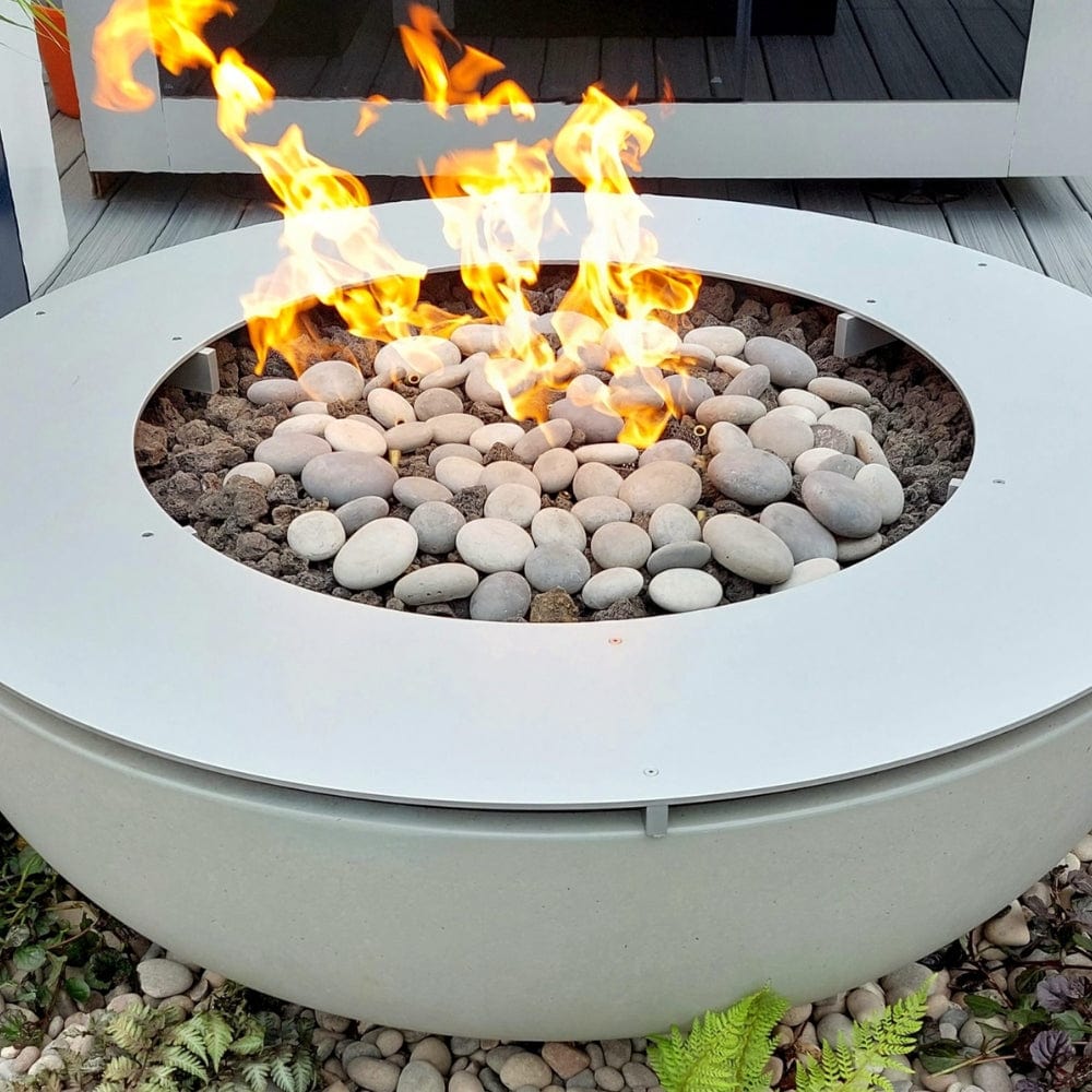 Solus Luna 42-Inch Round UHPC Gas Fire Pit — Modern Blaze
