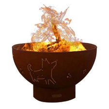 Fire Pit Art Funky Dog 36-Inch Steel Fire Pit — Modern Blaze