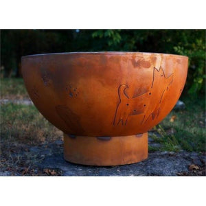 Fire Pit Art Funky Dog 36-Inch Steel Fire Pit — Modern Blaze