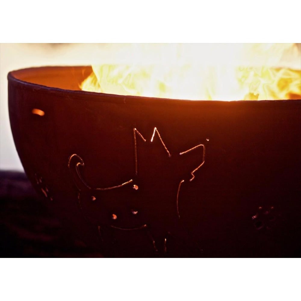 Fire Pit Art Funky Dog 36" Steel Gas Fire Pit — Modern Blaze