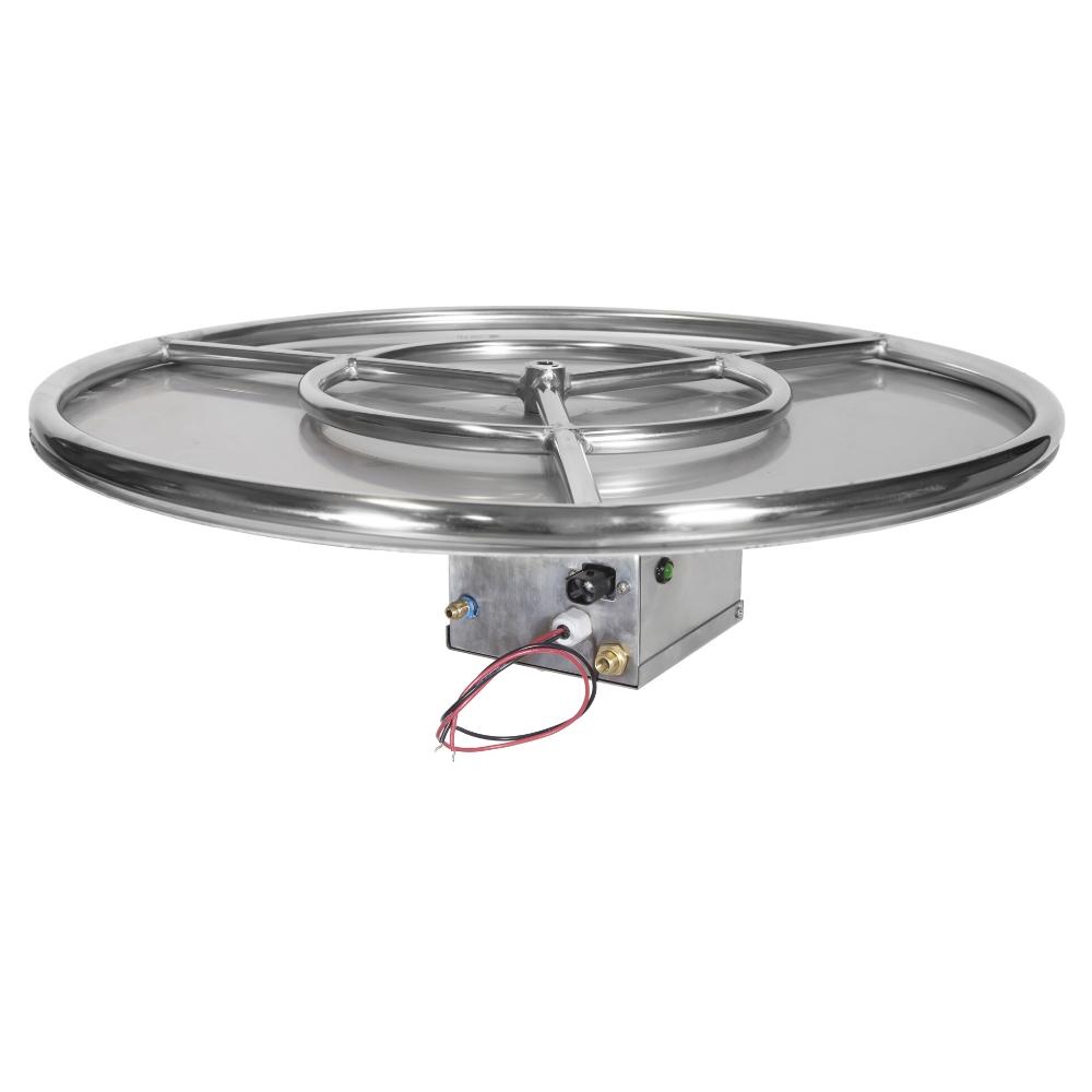 Grand Canyon Outdoor Round Flat Stack Gas Log Burner — Modern Blaze