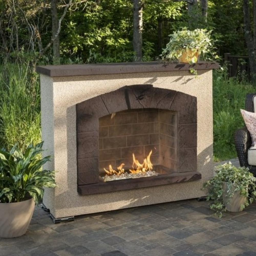 The Outdoor GreatRoom Stone Arch Gas Fireplace — Modern Blaze