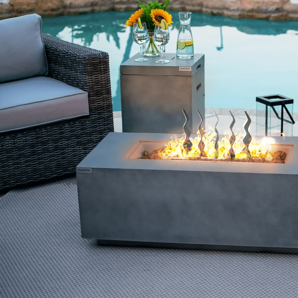 Top Fires Steel Wave Ornamental Linear Gas Burner — Modern Blaze