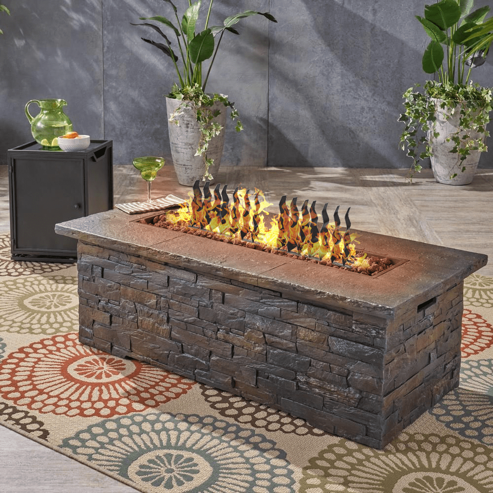 Top Fires Steel Wave Ornamental Linear Gas Burner — Modern Blaze